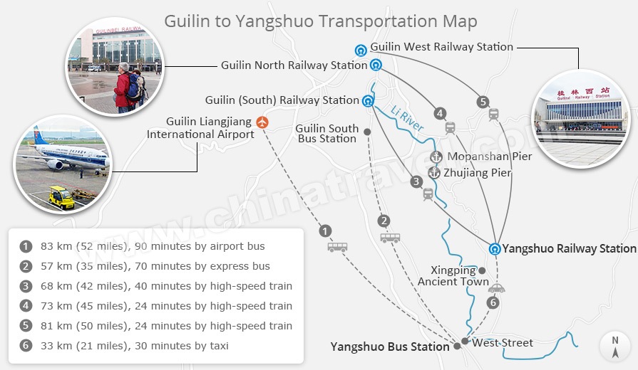 How to Travel from Guilin to Yangshuo? Bus, Boat, Train and Taxi