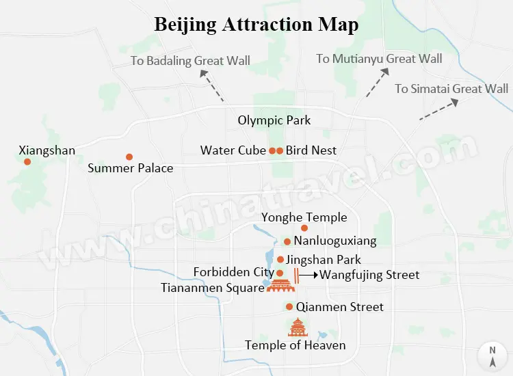 Beijing Tourist Attractions Map