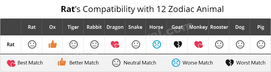 Rat Compatibility, Best Matches for Chinese Zodiac Rat