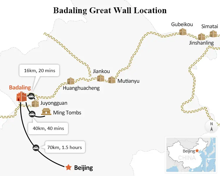 Badaling Great Wall Map Walk The Great Wall Of China Virtual
